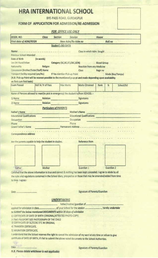 Registration Form – HRA